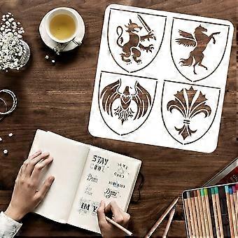 Heraldic Crest Coat of Arms Family Stencil 11.8x11.8inch Heraldic Crest ...