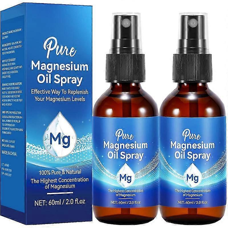 2pcs Magnesium Oil Spray, Pure Magnesium Oil Spray, 100% Pure & Natural ...