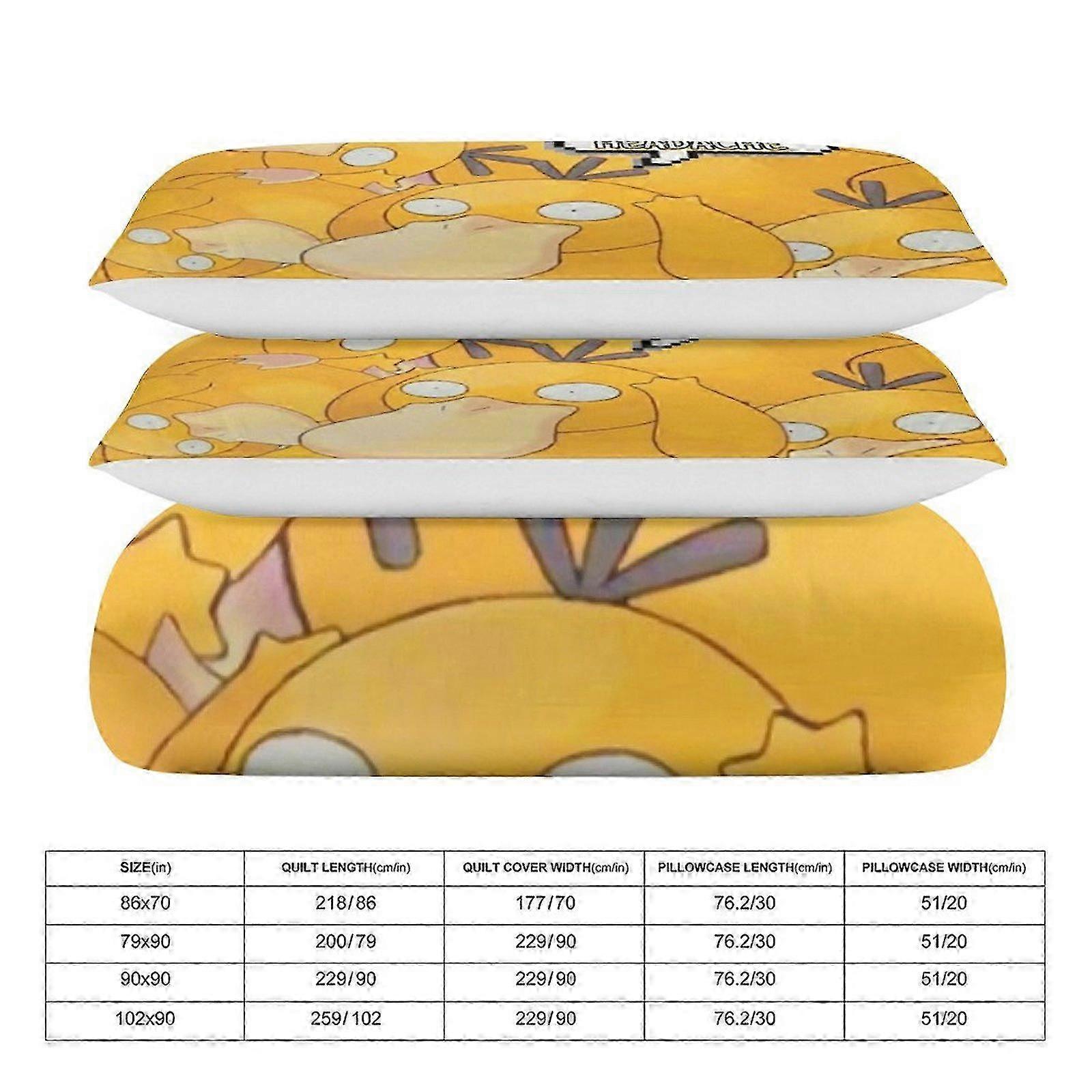 x585 Psyduck Bed Duvet Cover Funny Anime Cartoon Bedding Sets ...