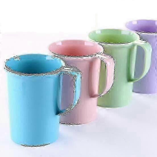 Set Of 4pcs Plastic Mugs With Handle, Unbreakable Plastic Coffee Cups ...