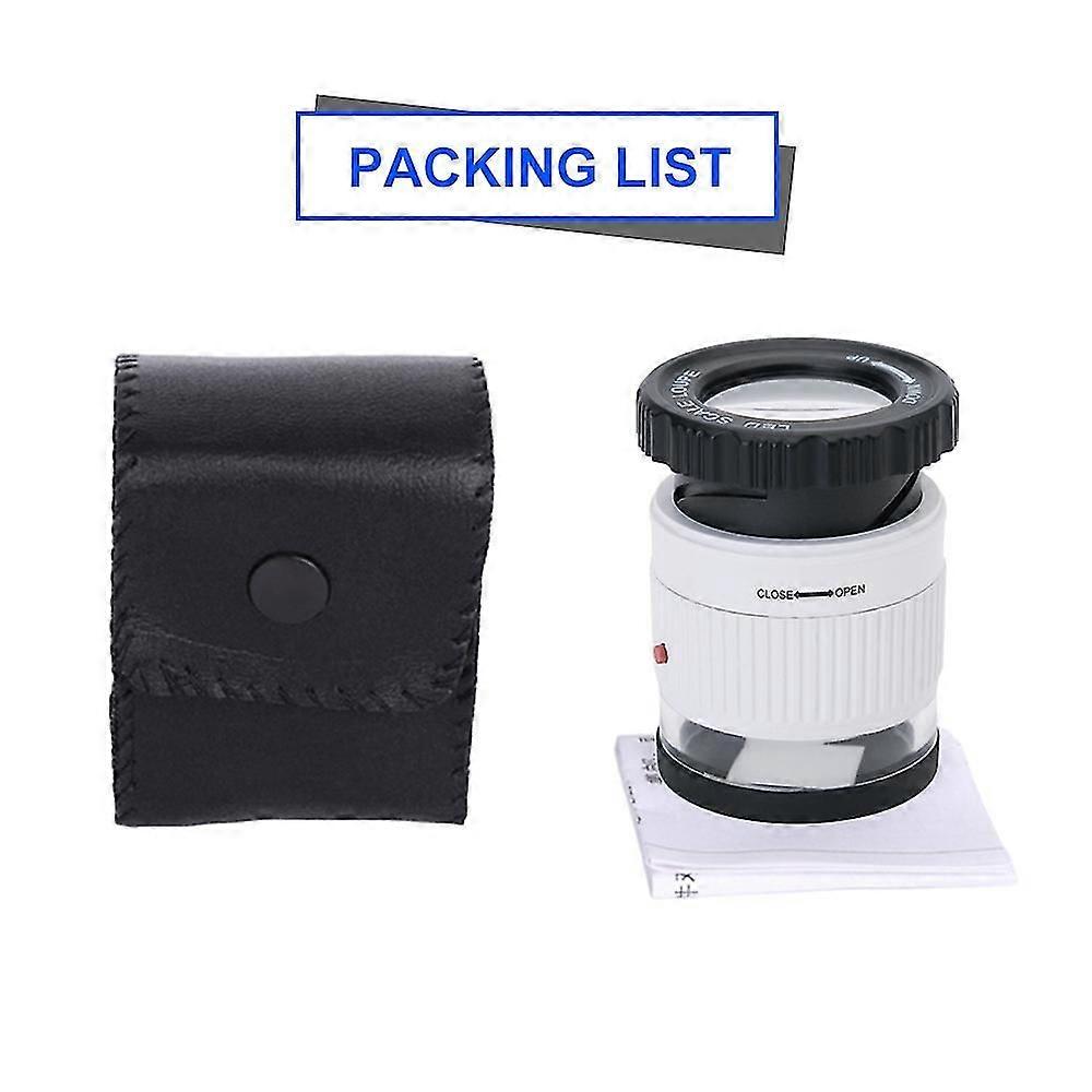 LED Scale Loupe 30X Adjustable Magnification Magnifier Metal Cylinder ...