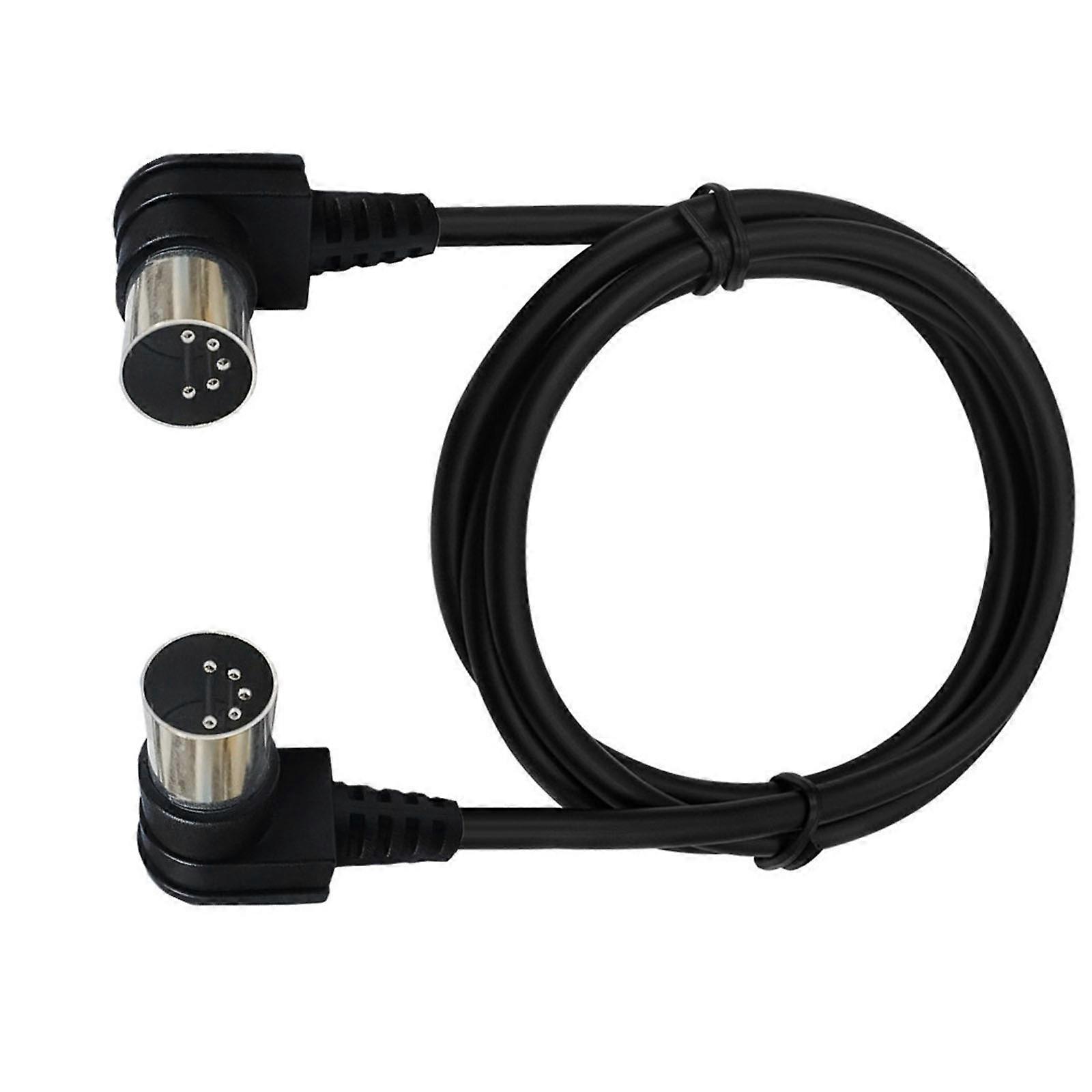 Din 5Pin 90 Degrees Elbow Cable DIN Plug 5Pin Male to Male Plug Audio Extension Cord Line MIDI ...