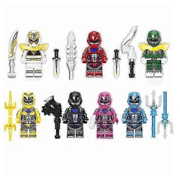 7 Pieces Mighty Morphin Power Rangers Building Block Minifigures Toys ...