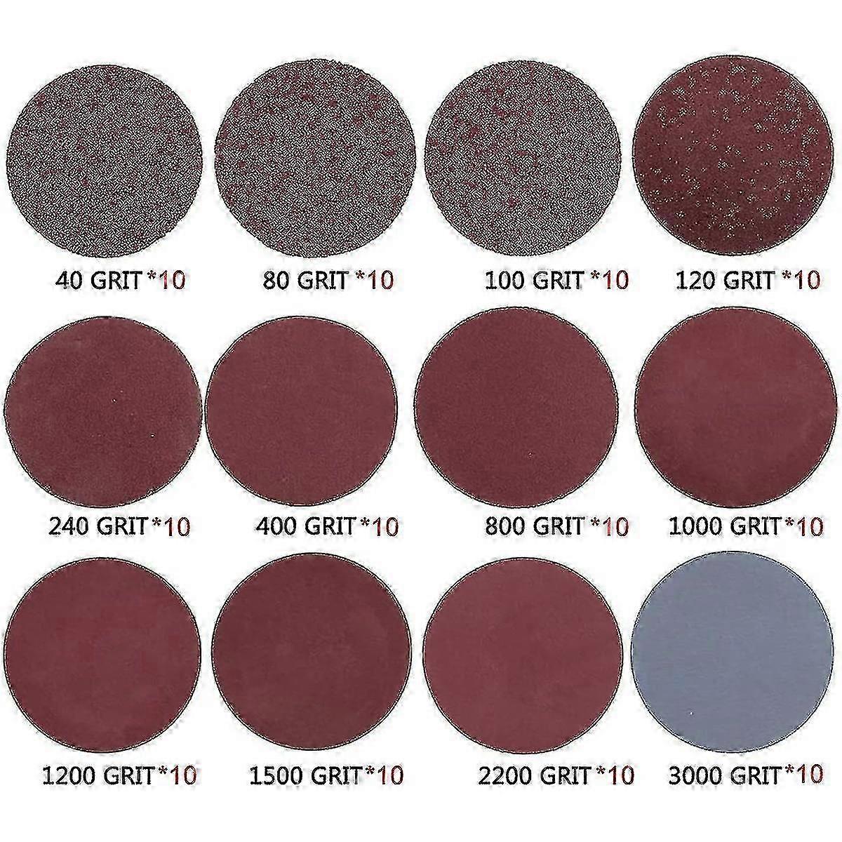 Optimised 2-inch Sanding Discs Pad Kit for Drill Grinder and Rotary ...