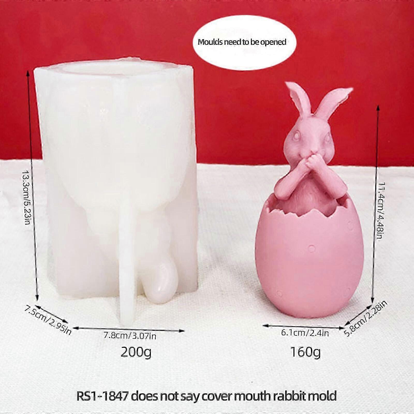 3D Rabbit Candle Mold Easter Supplies Unique Silicone White Creative ...