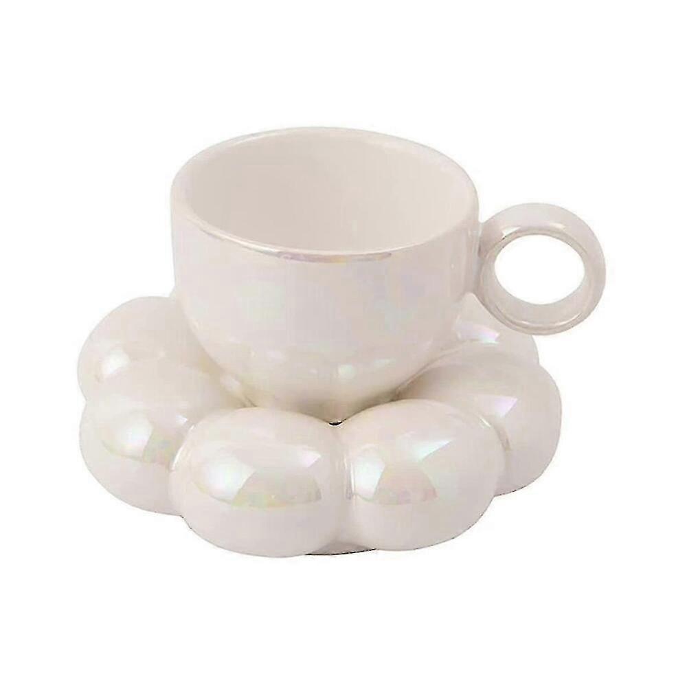 Flower Coffee Cup & Saucer Set Cute Mug & Saucer Set Ceramic Coffee Cup ...