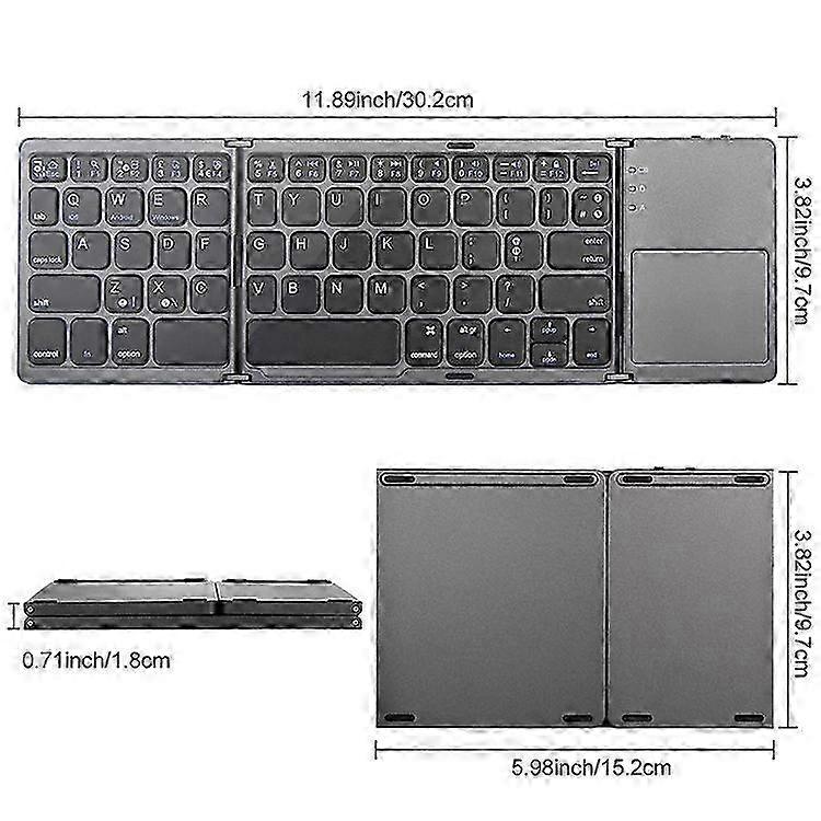 Foldable Keyboard, Ergonomic Keyboard, Keyboard With Touchpad, Wireless ...