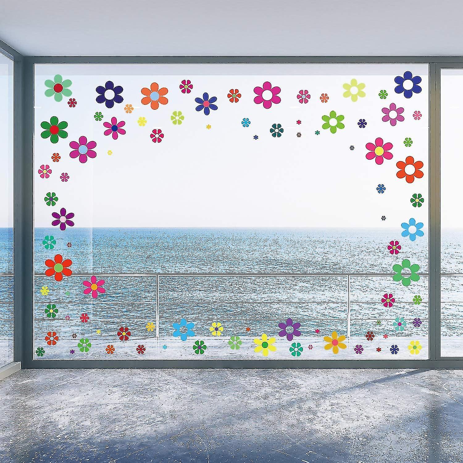 Multicolored Daisy Stickers - 60 Pieces Car Flowers Stickers - 60's ...