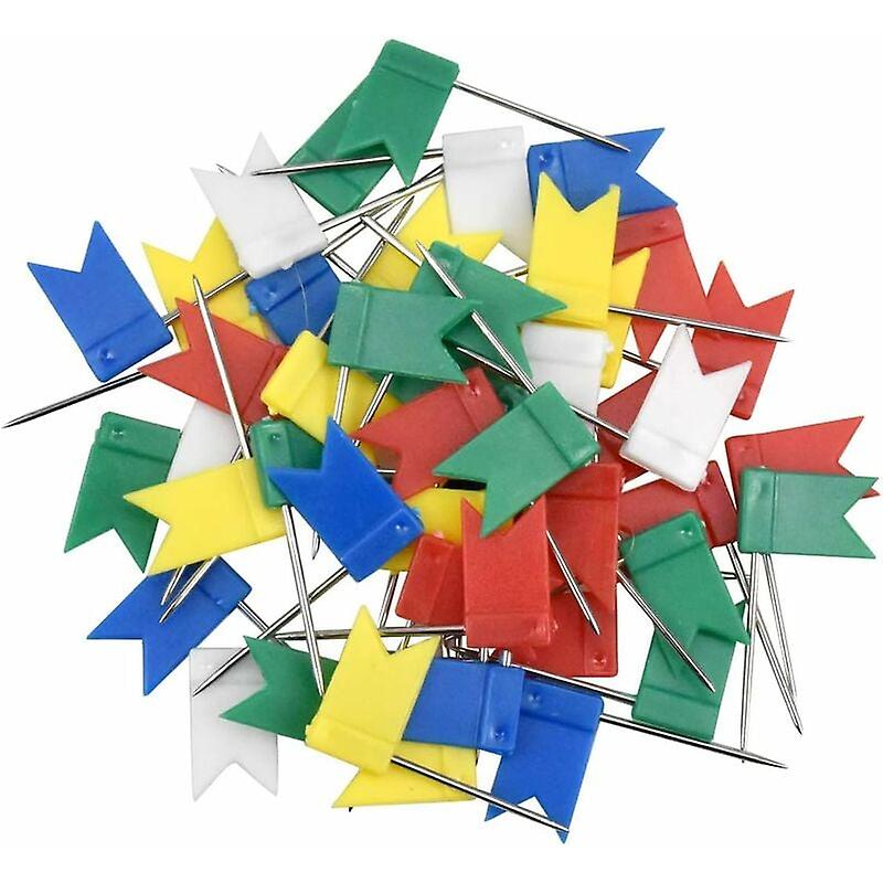 100 Colored Map Push Pins, Drawing Push Pins with Plastic Heads and ...