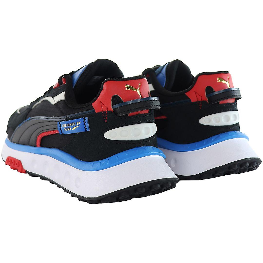 Puma Wild Rider Displaced Lace-Up Black Synthetic Mens Trainers 384622 ...