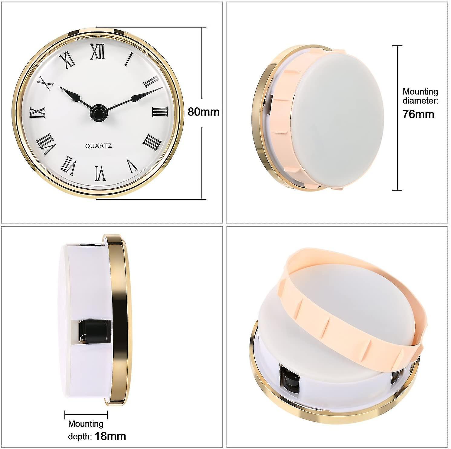 3-1/8 Inch (80 Mm) Quartz Clock Fit-up/insert With Roman Numeral ...
