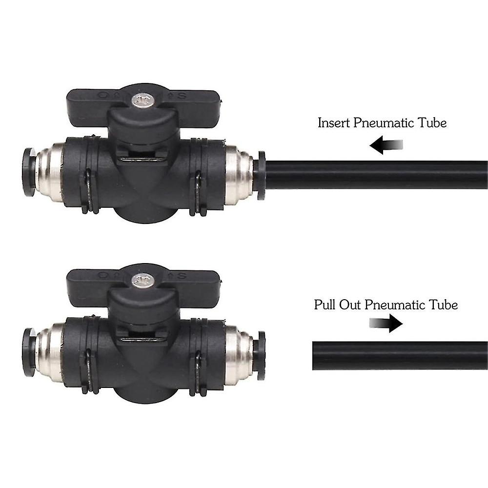 6mm Push Connect Valve Ball Valve 6mm Air Flow Control Valve Quick Connect Valve Tube Fittings 3 ...