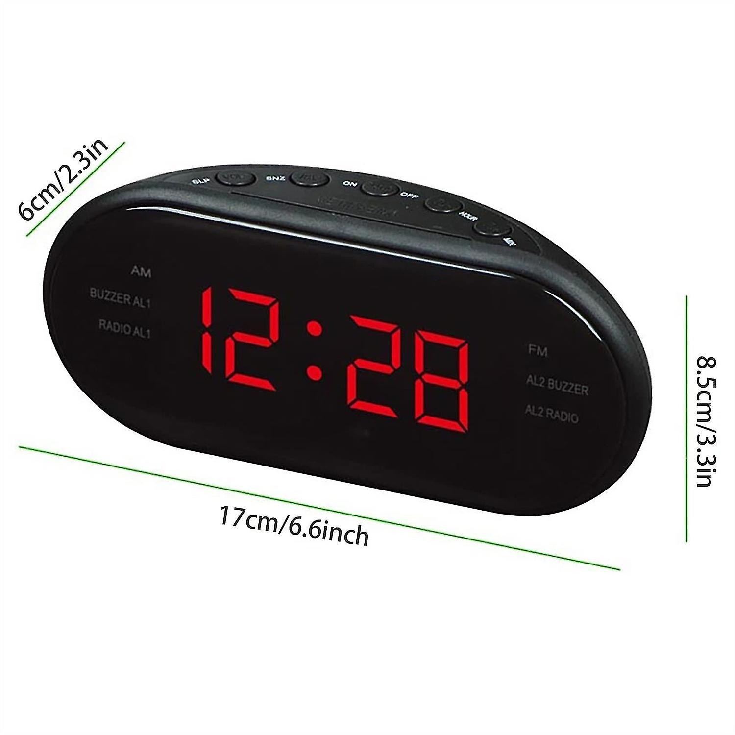 LED Display Radio Alarm Clock FM/AM Functional Clock Radio with Sleep ...