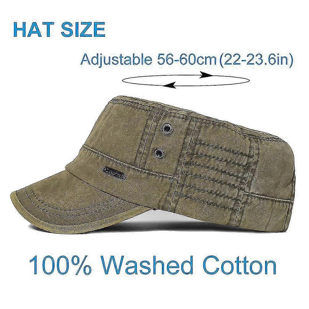 Washed Cotton Military Caps Men Cadet Army Cap Unique Design Vintage ...