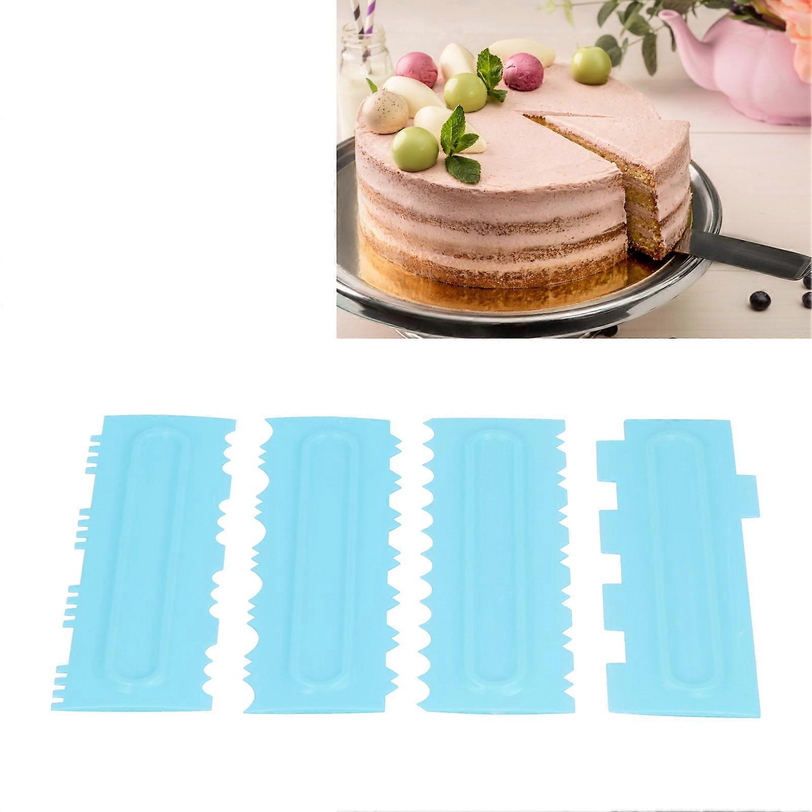 Cake Scraper Set of 4 Packs, Decorating Comb and Icing Smoother Tool ...