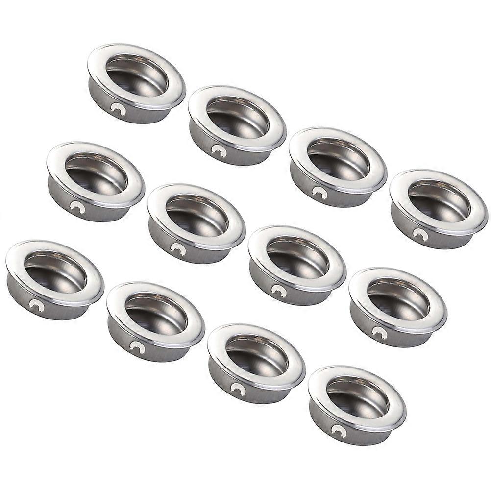 12Pcs 35mm Flat Stainless Steel Recessed Flush Pull Finger Insert ...