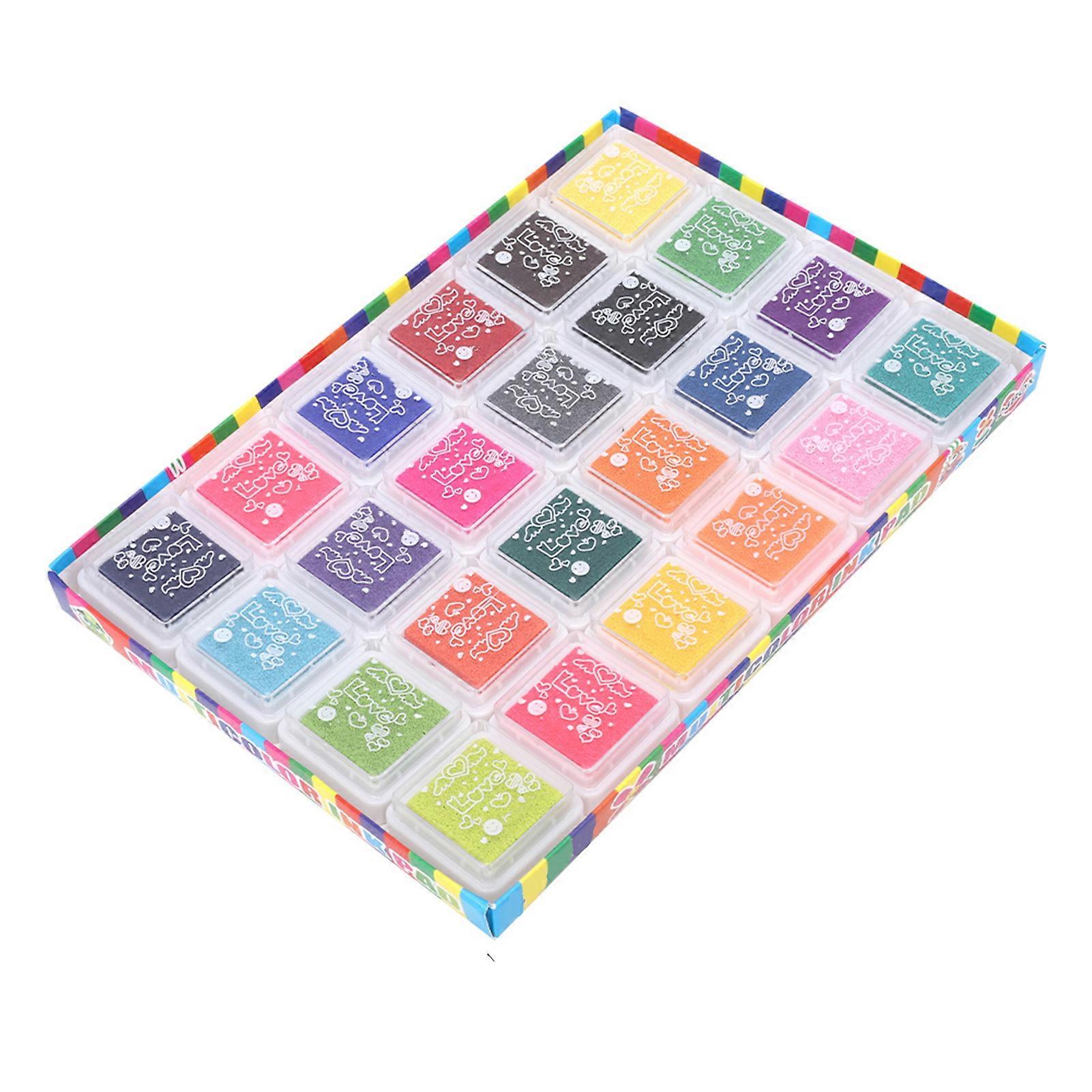 24 Colors Ink Pad Coloured Children Painting Accessory Finger Painting ...