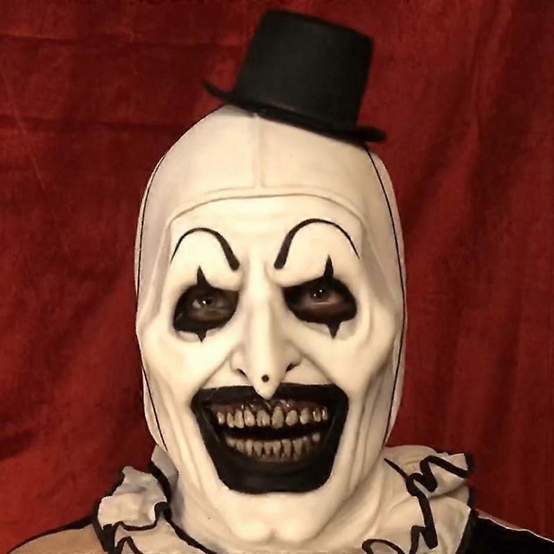 Terrifier Art The Clown Horror Mask Cosplay Funny Evil Joker Hat Latex ...