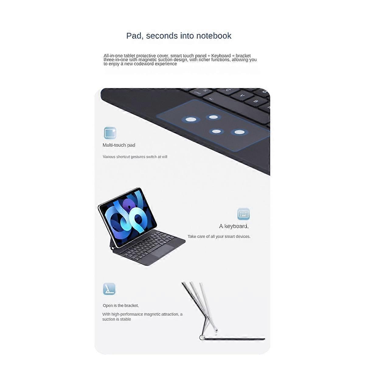 Magic Keyboard for Pro 2024 Bluetooth Wireless Keyboard Magnetic ...