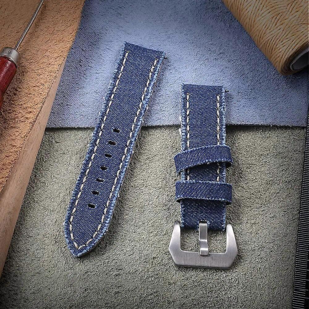 Hemsut Canvas Watch Bands Quick Release Premium Denim Blue Two Pieces ...