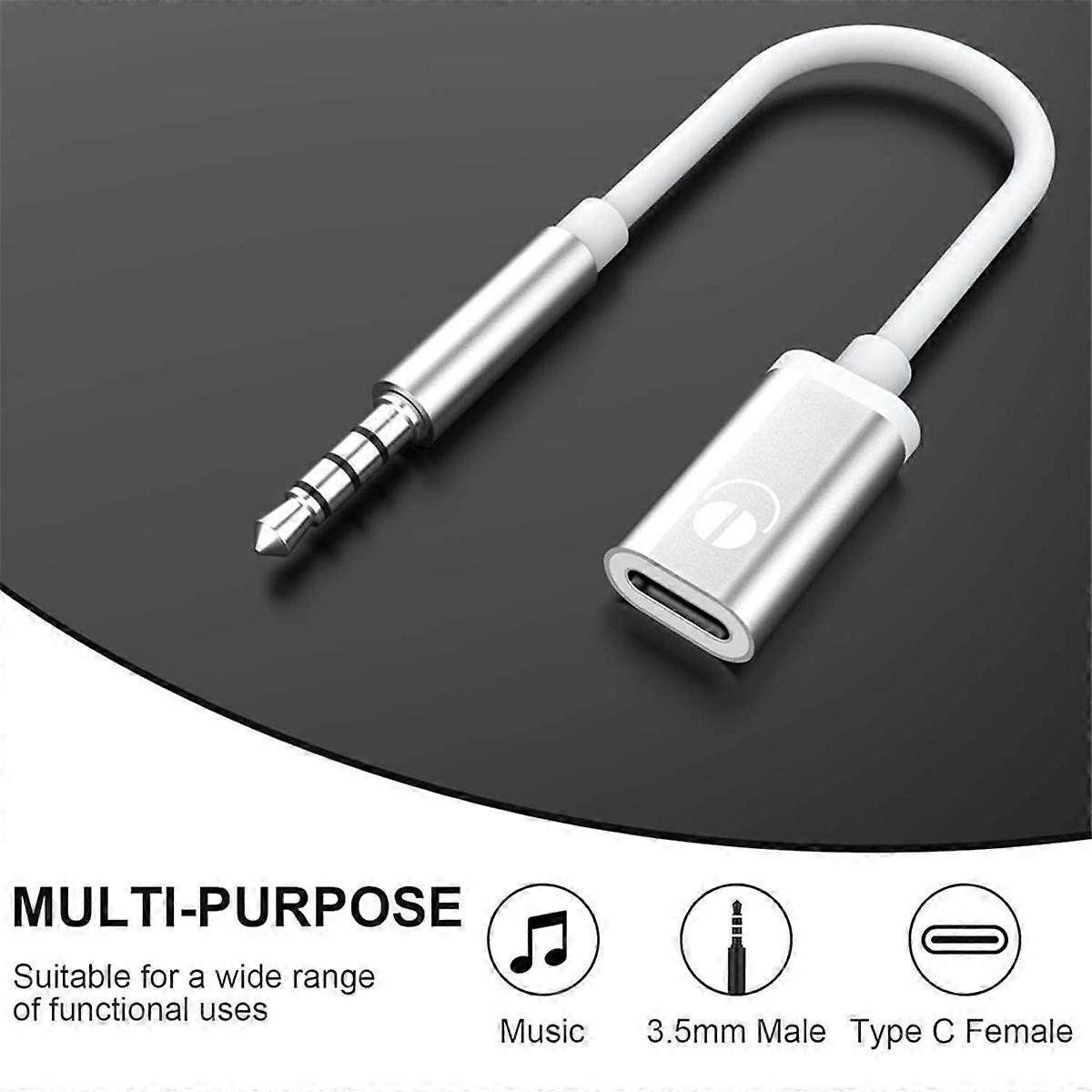 3.5mm Male to Type C Female Audio Cable Cord, Analog Audio Jack ...