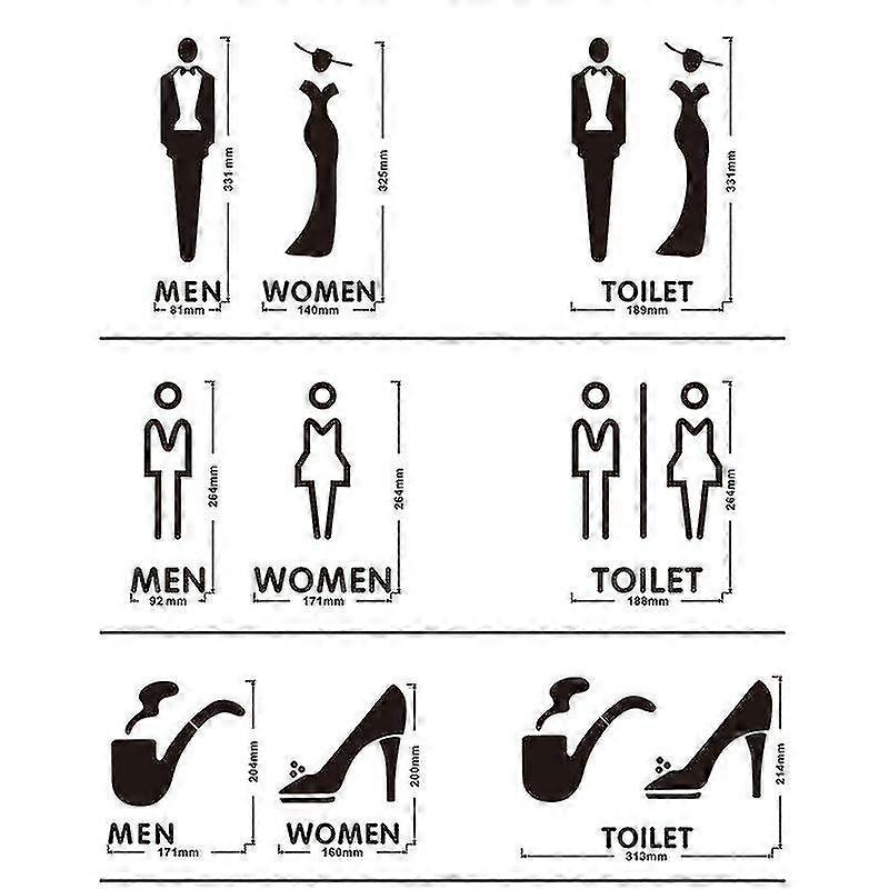 Self-adhesive Ladies And Gentlemen Acrylic Symbol Toilet Signs For ...