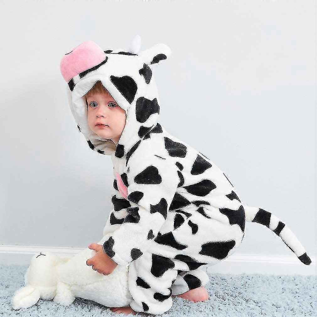 Dress Up Cow Costume For Toddlers - Adorable Plush Cow Jumpsuit Onesie ...