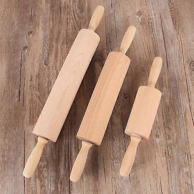 Wooden Non-Stick Rolling Pin Pastry Flour Cake Dough Roller Kitchen ...