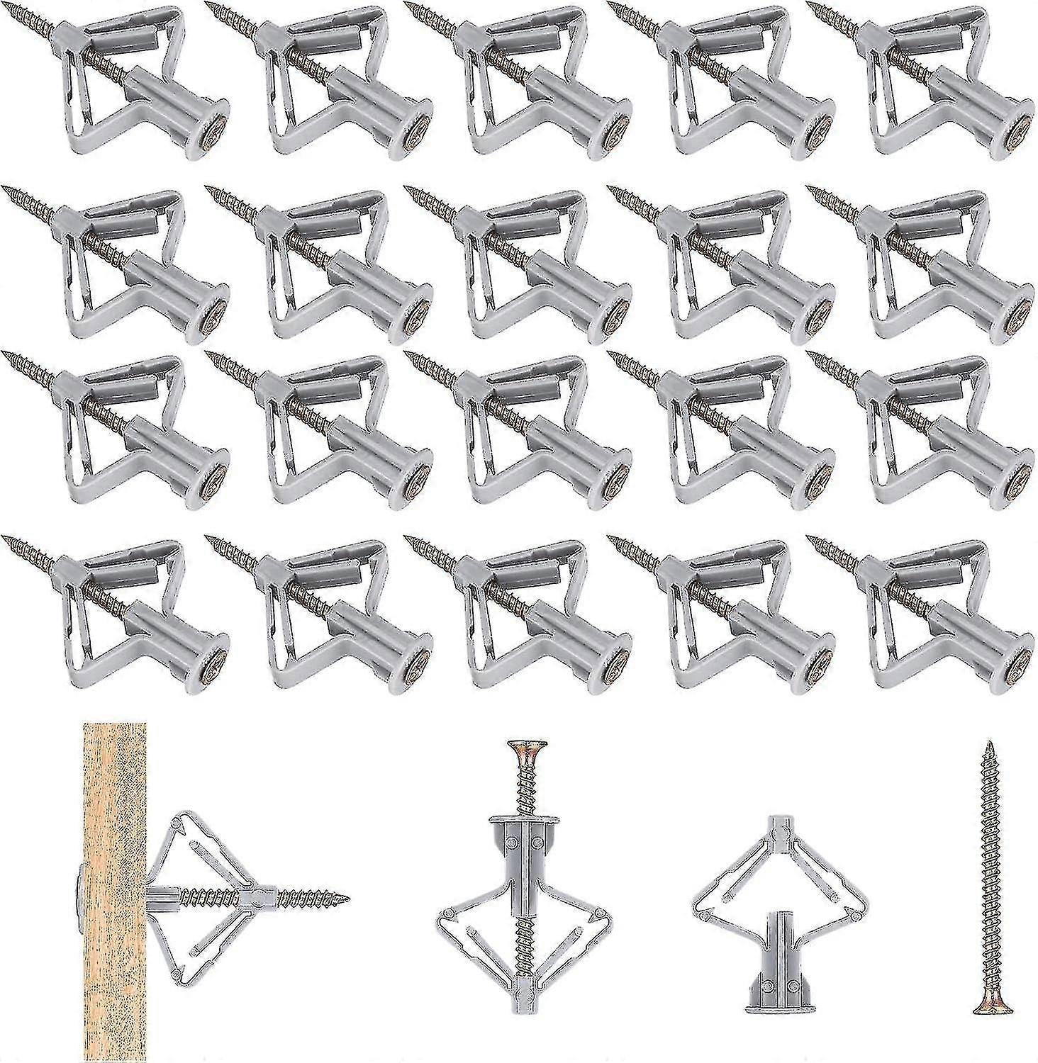 120-Piece Plasterboard Wall Anchor and Screw Assortment (Includes 60 ...