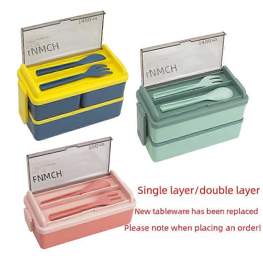 Style double-layer plastic lunch box microwave oven partition Seal ...