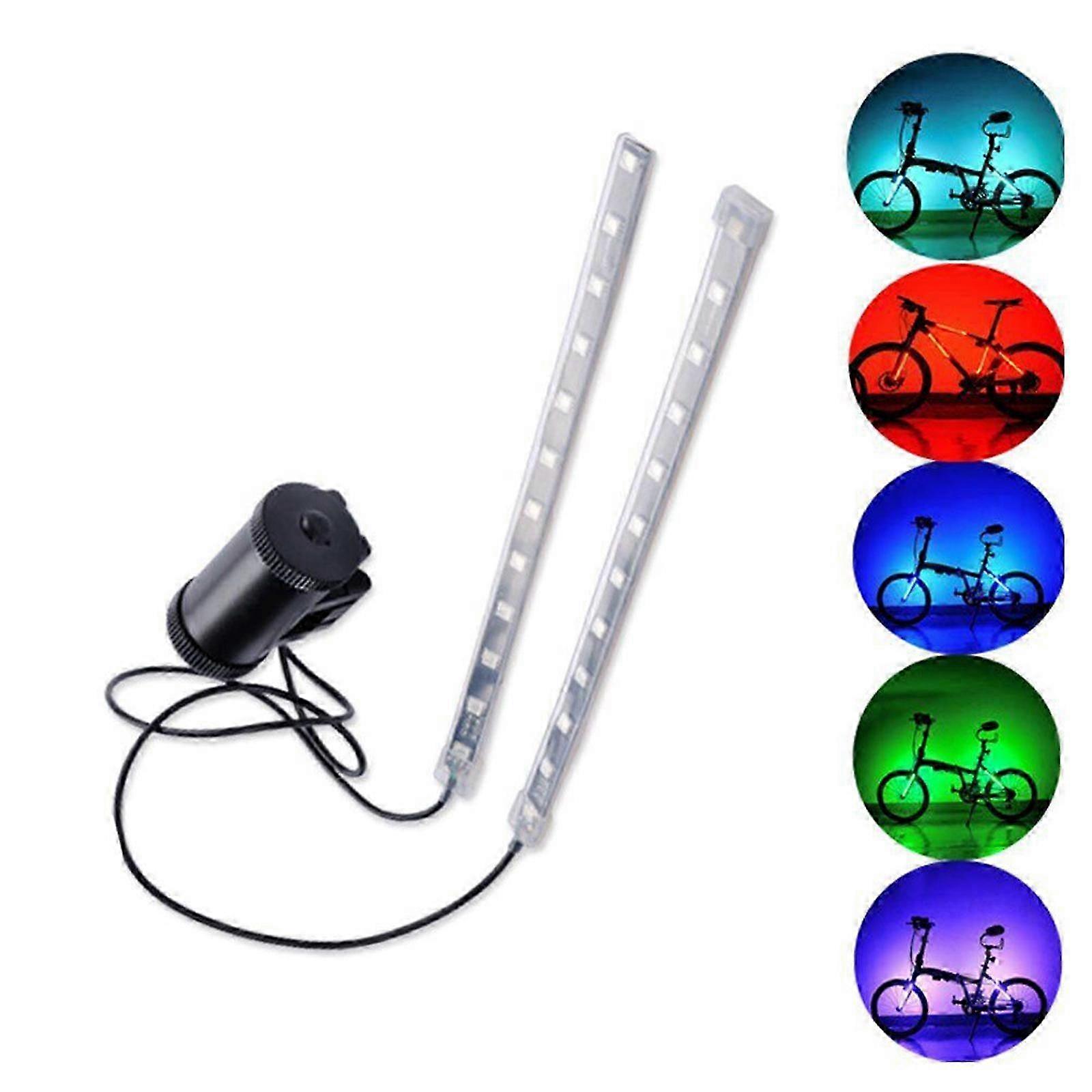 Bright LED Bicycle Mountain Bike Frame Light Strip Tail Lights USB ...