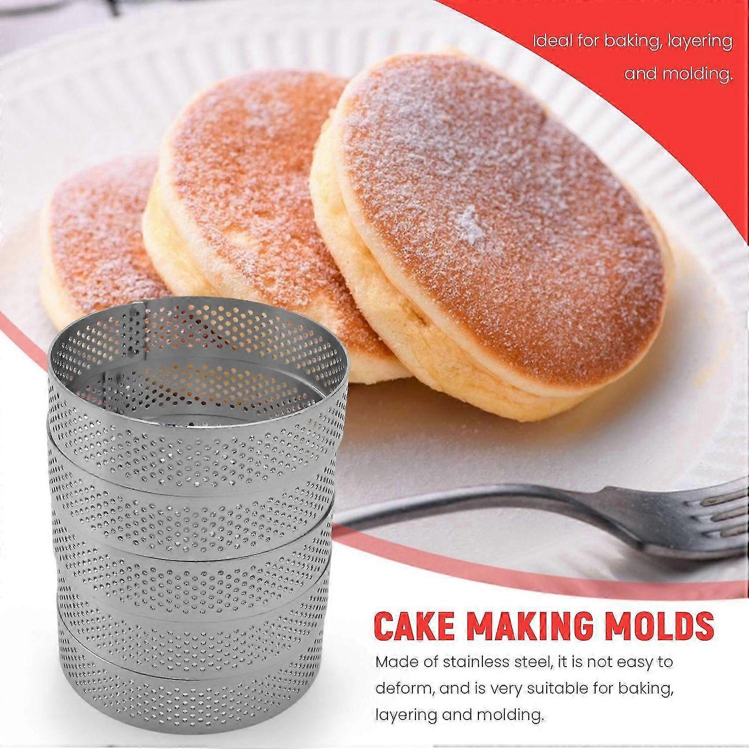 10Pcs Round & Triangular Stainless Steel Tart Ring Tower Pie Cake Mould ...