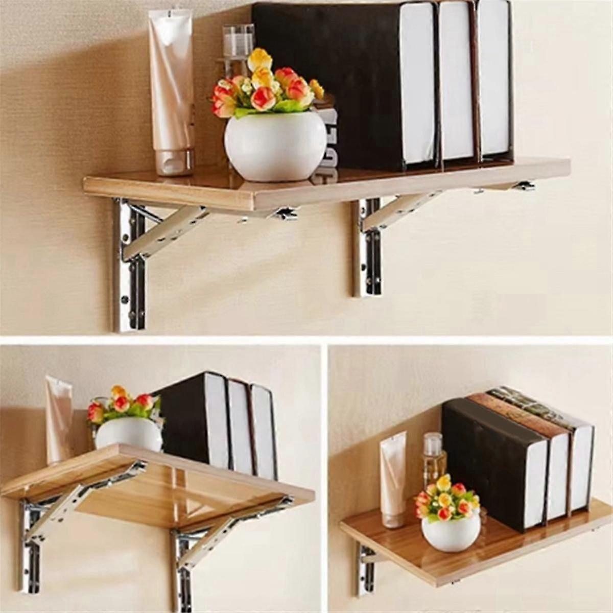 Stainless Steel Folding Angle Bracket Triangle Shelf Heavy Support ...