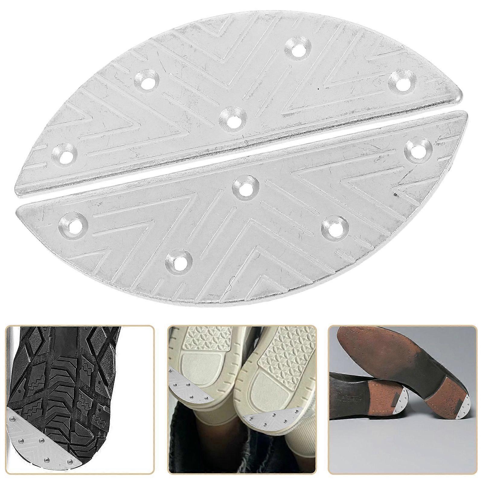 1 Pair Metal Heel Plates Sole Repair Kit With Scews Shoe Heel Guard ...
