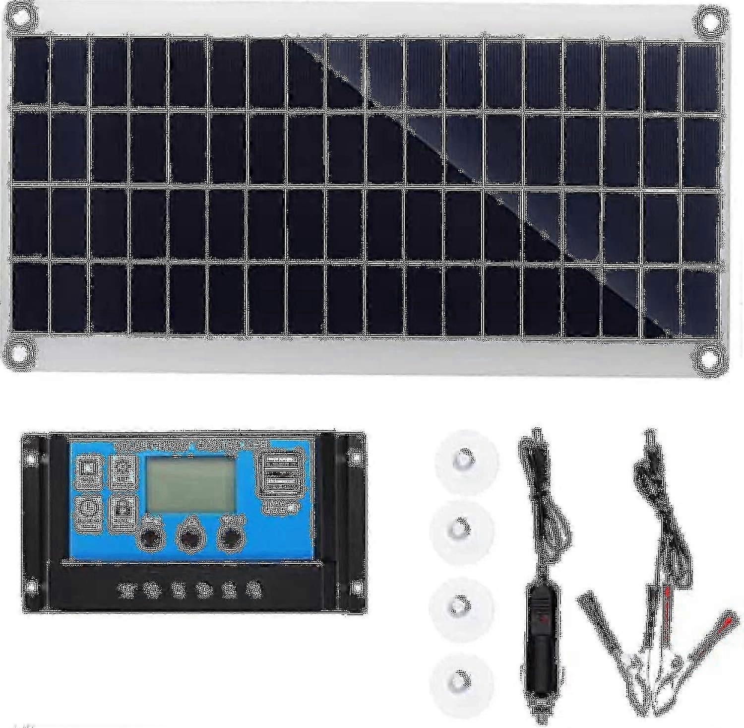300W 12V Solar Panel Kit with Battery Charger & 10 60A Controller ...