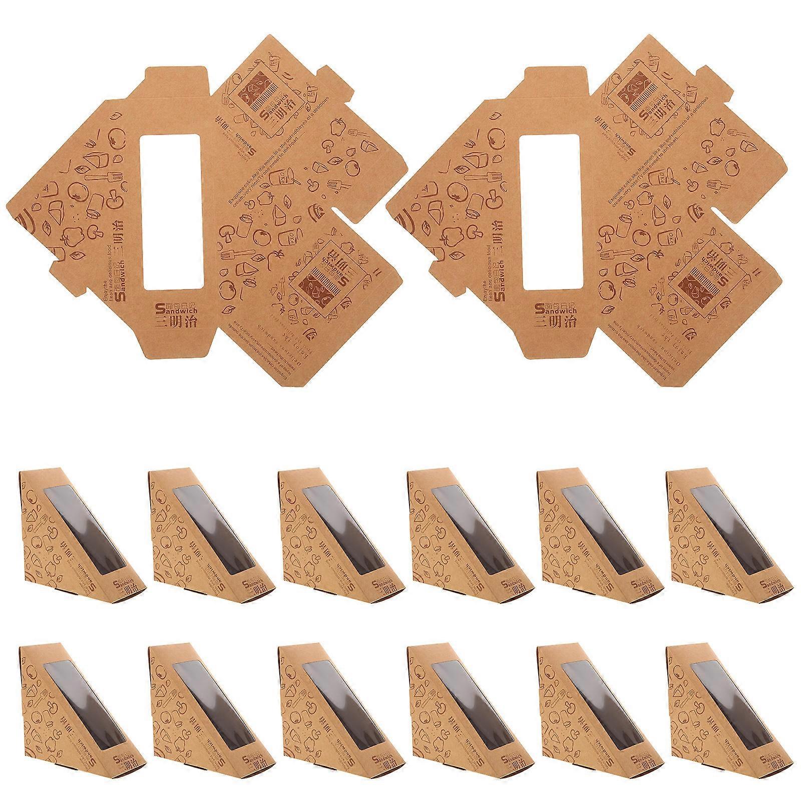 Window Dessert Box 100Pcs Brown with Window Design for Packing Sandwich ...
