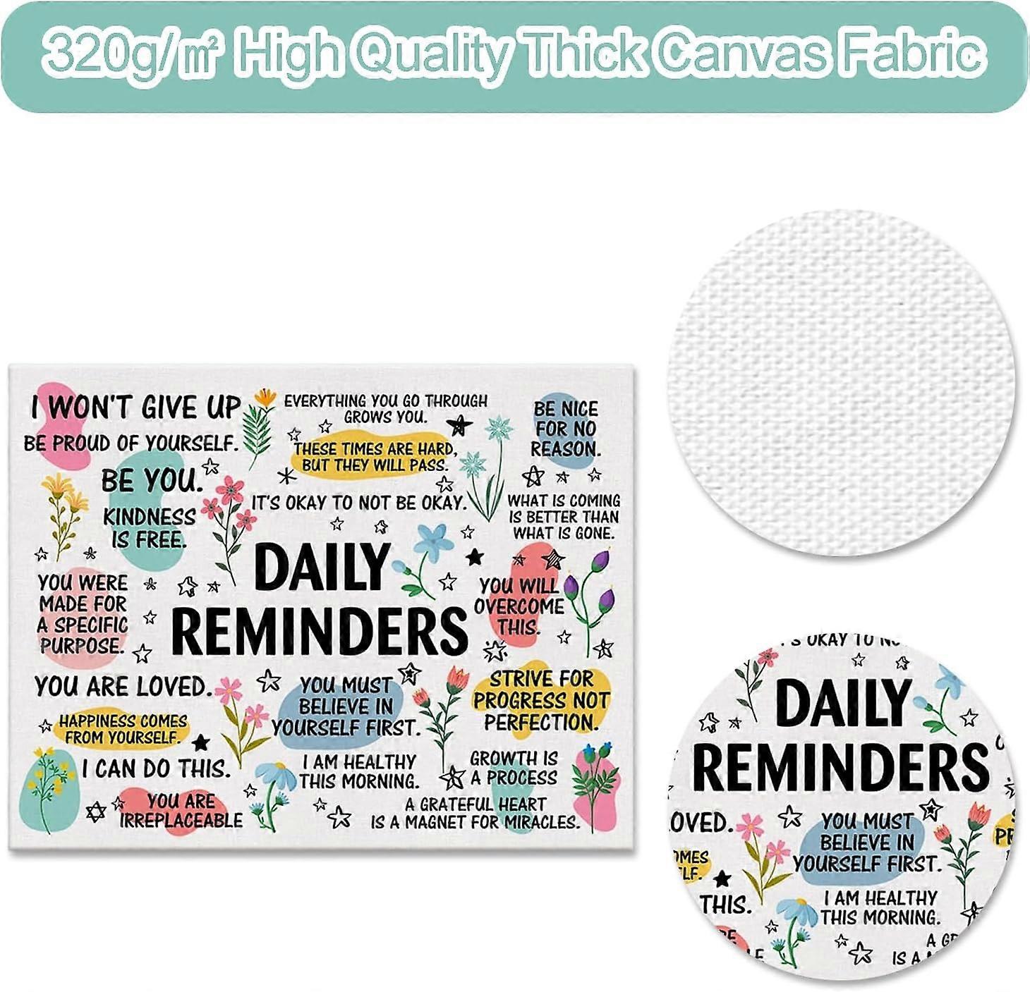 Daily Reminders Inspirational Poster Framed Canvas Motivational Wall ...