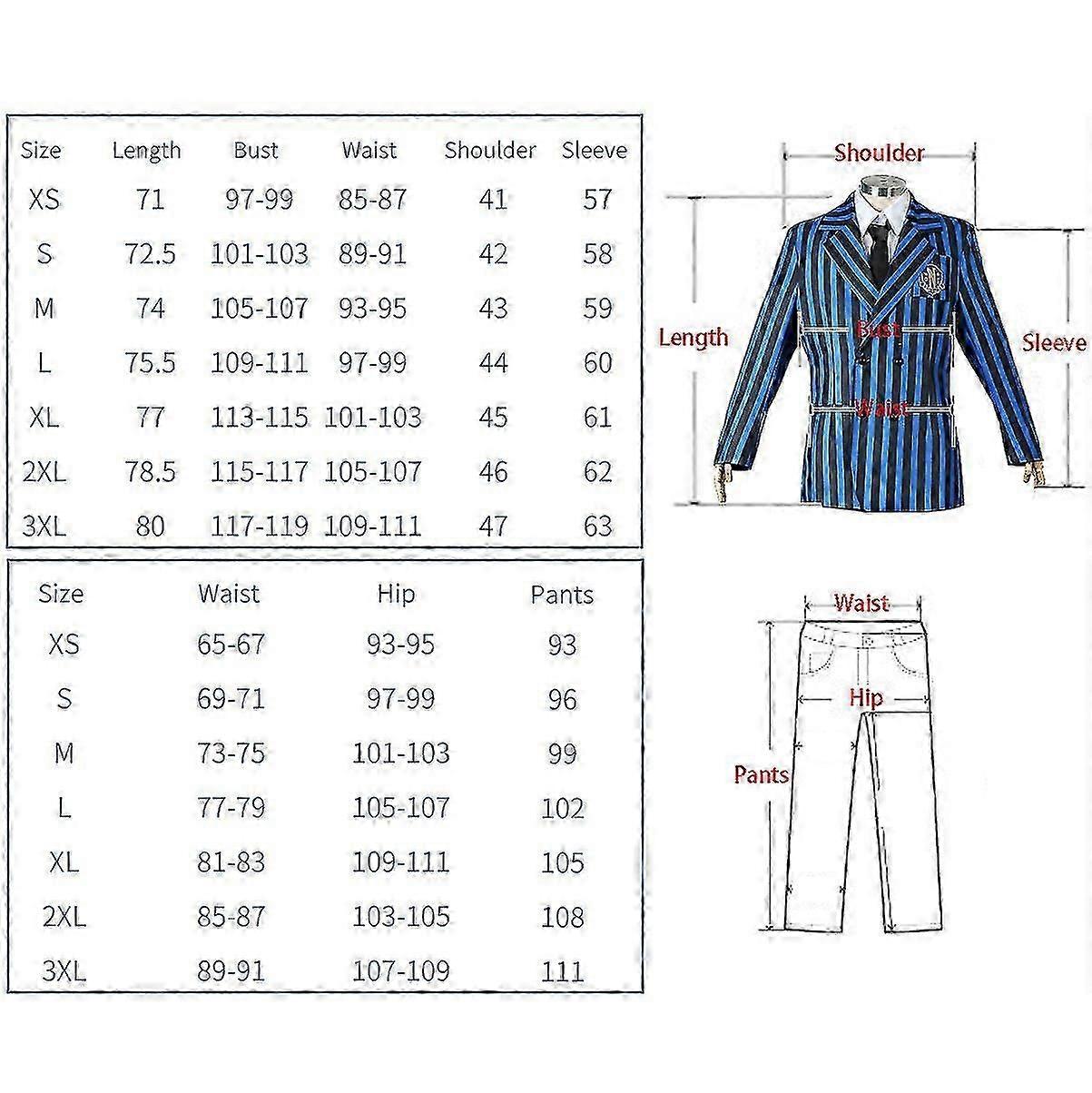 Men Wednesday School Uniform Costumes For Adults 4 Pack Addams Family ...