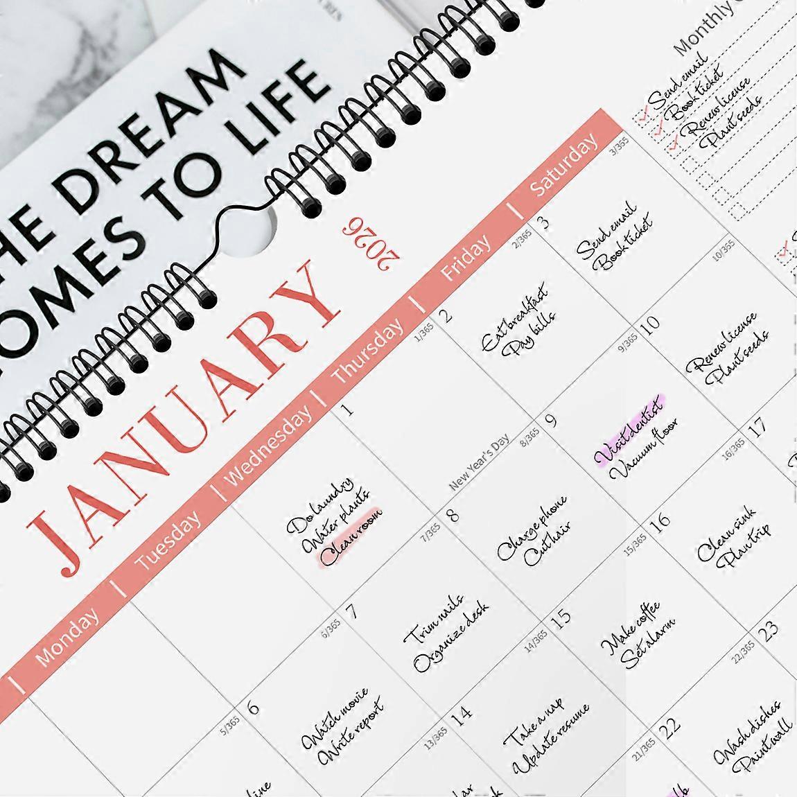 Jan.2026 - Jun.2027 Minimalist Calendar, Horizontal Wall Calendar, 18 ...