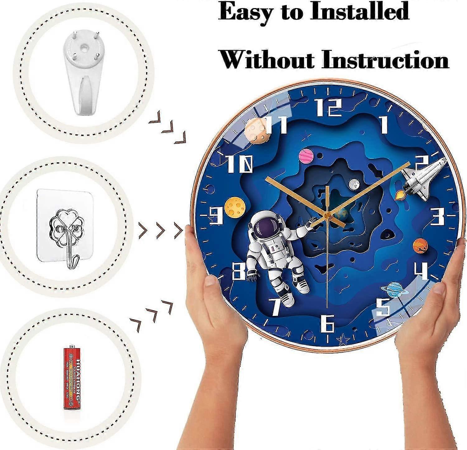 Children's Room Wall Clock, Silent Living Room, Creative Universe ...