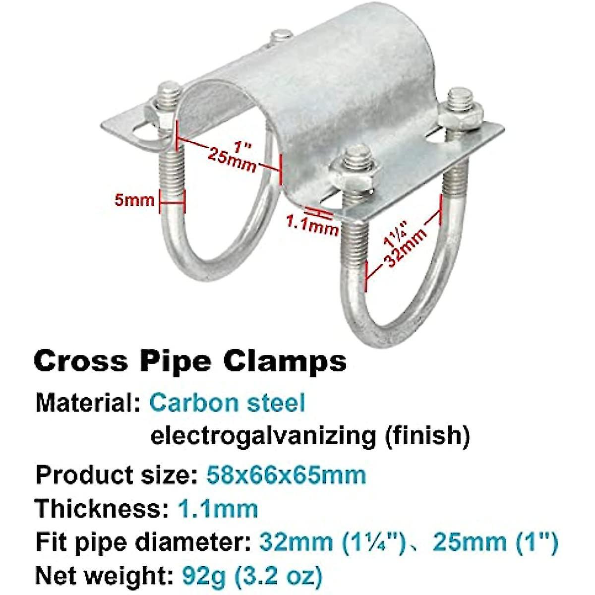 Tooloflife Greenhouse Cross Connector Carbon Steel 1 X 1 Adjustable U ...