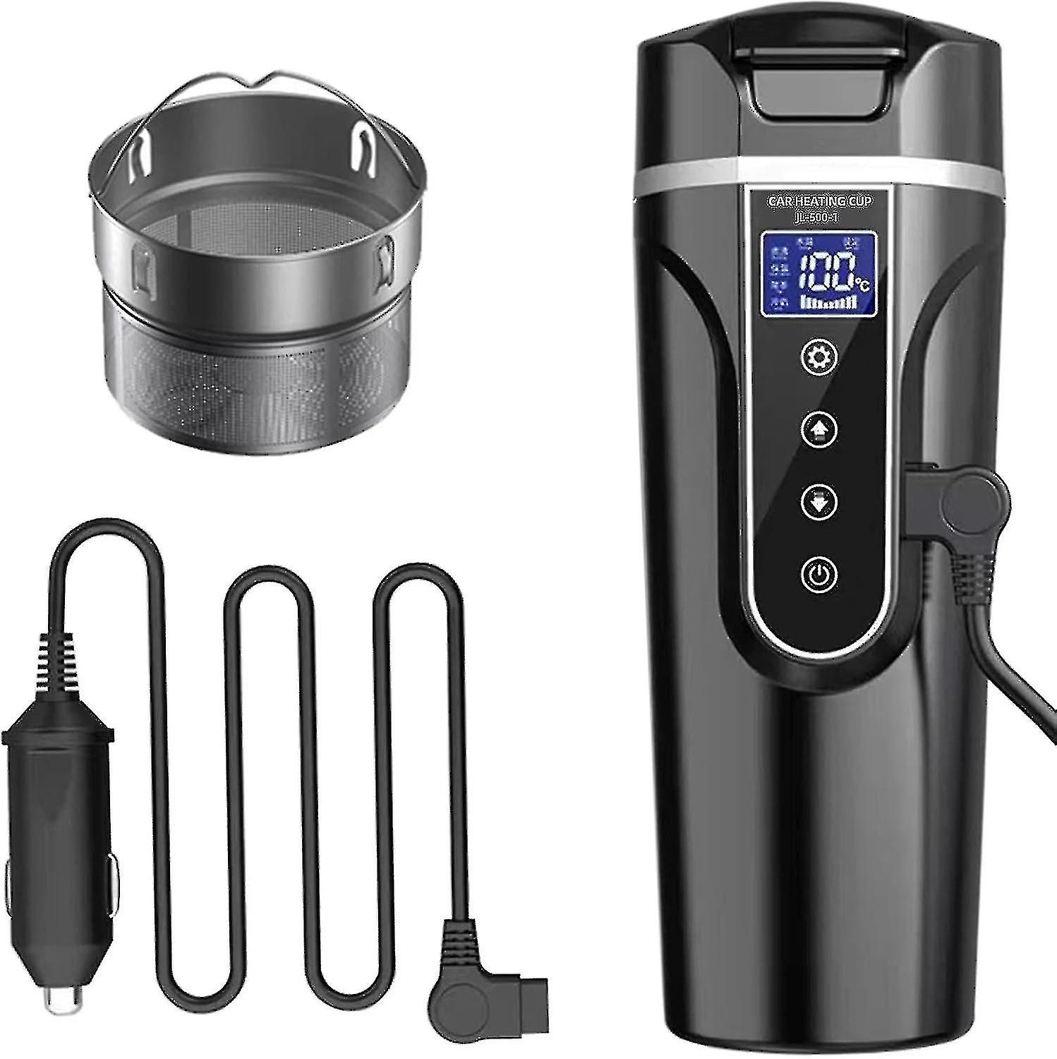 Car Kettle, 12v/24v Car Electric Kettle Heated Water Cup Compitiabe ...