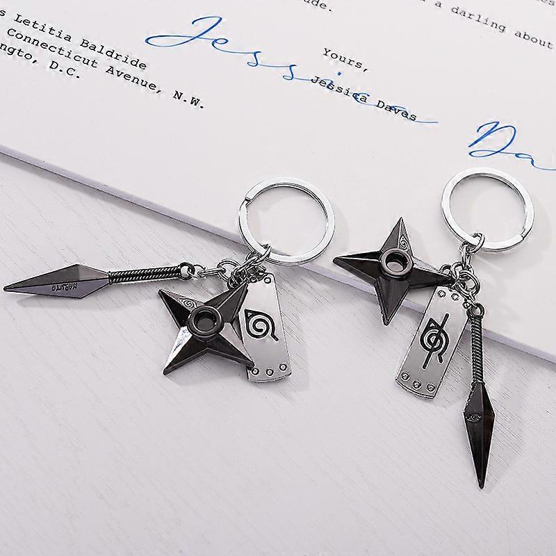 Naruto Anime Kunai Shuriken Konoha Ninja Keychain for Car Keys Bag ...