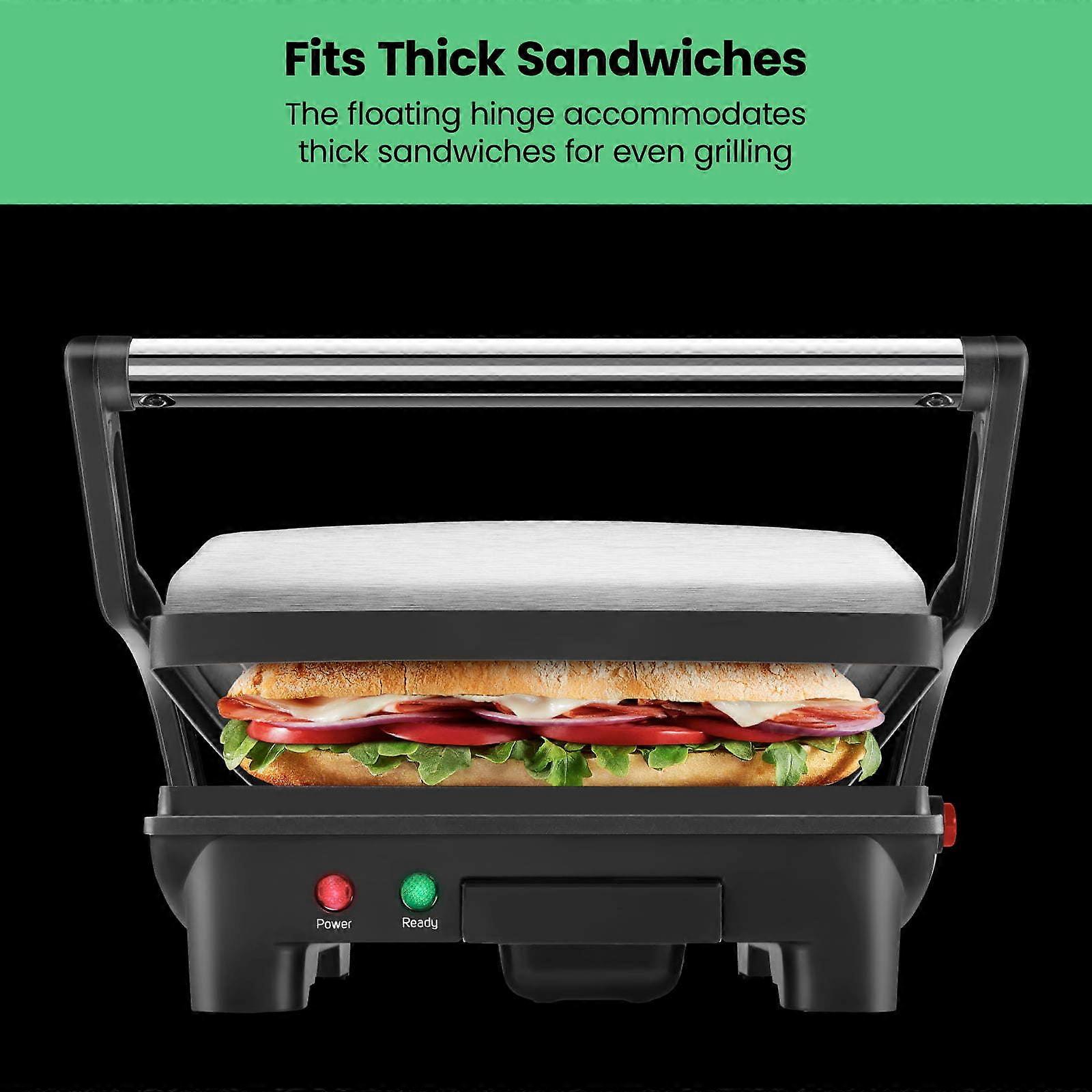 Chefman 3-in-1 Electric Indoor Panini Press & Grill, 4-Slice Sandwich ...