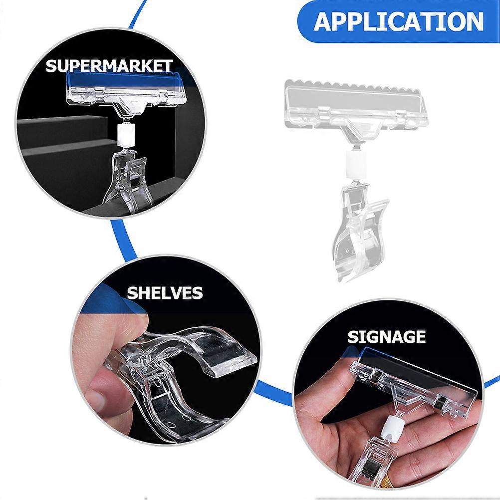 12 Pcs Retail Sign Clips Plastic Sign Holder Clips Rotatable Price Sign ...