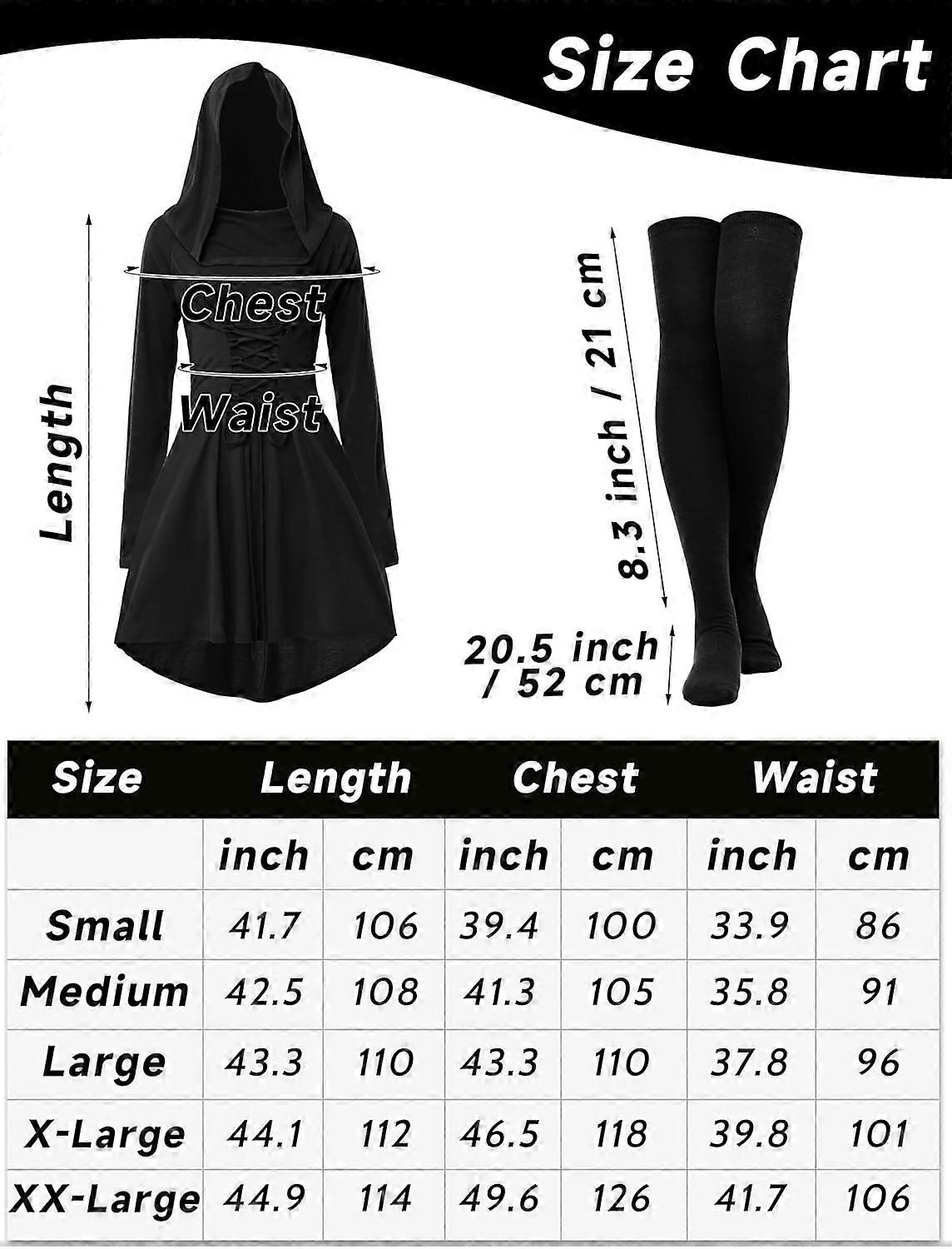 Women Renaissance Fairy Costumes Medieval Hooded Robe Lace Up Dress ...