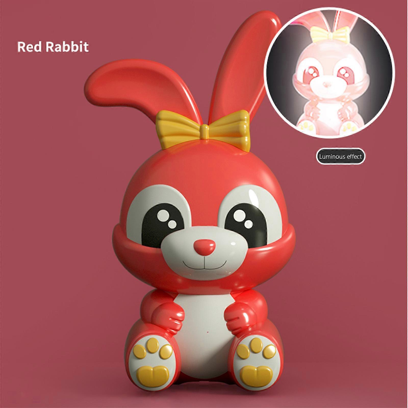 Cute Rabbit Money Box Plastic Pig-gy Bank With LED For Kid's Xmas ...