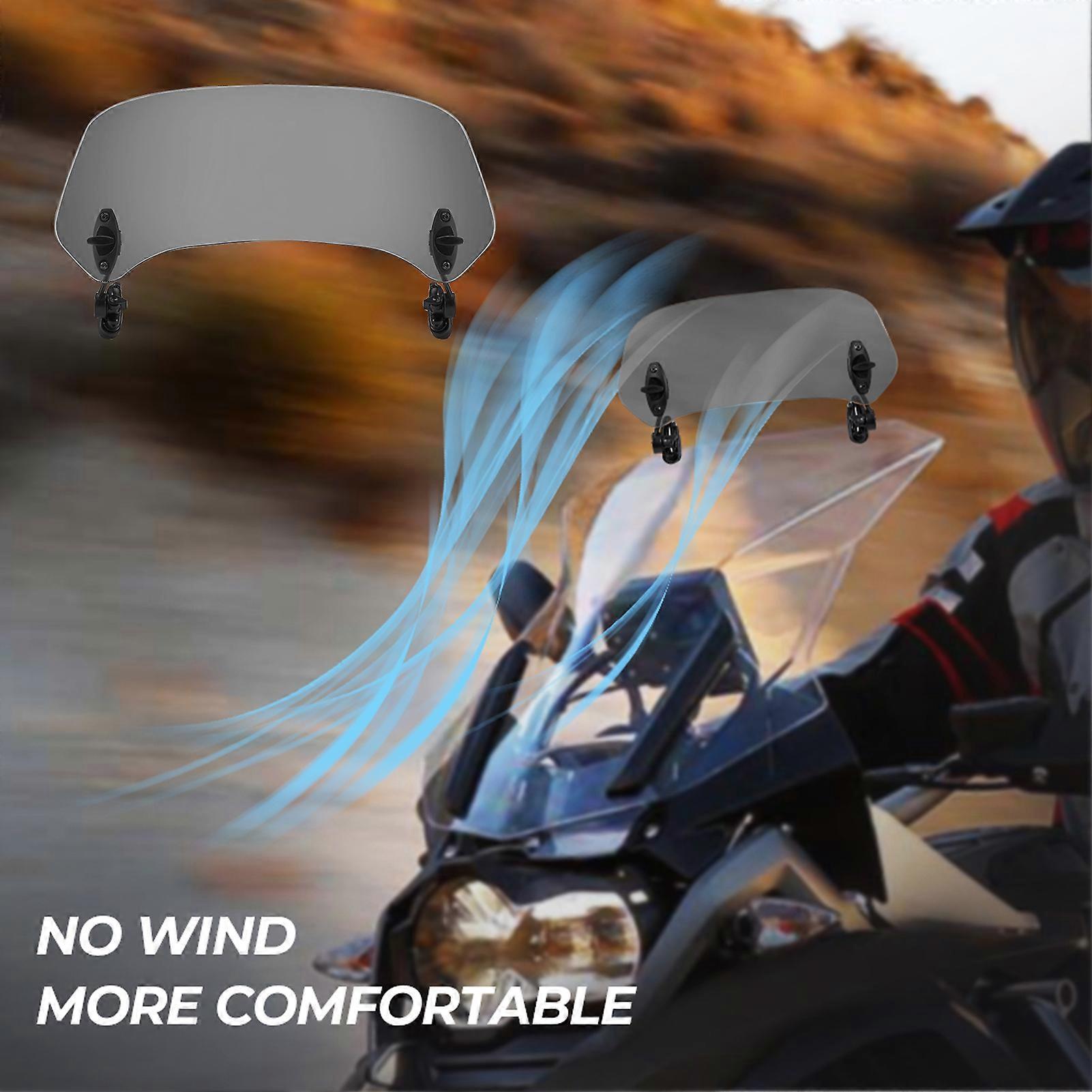 Universal Motorcycle Acrylic Adjustable Wind Screen Extension Clip-On ...