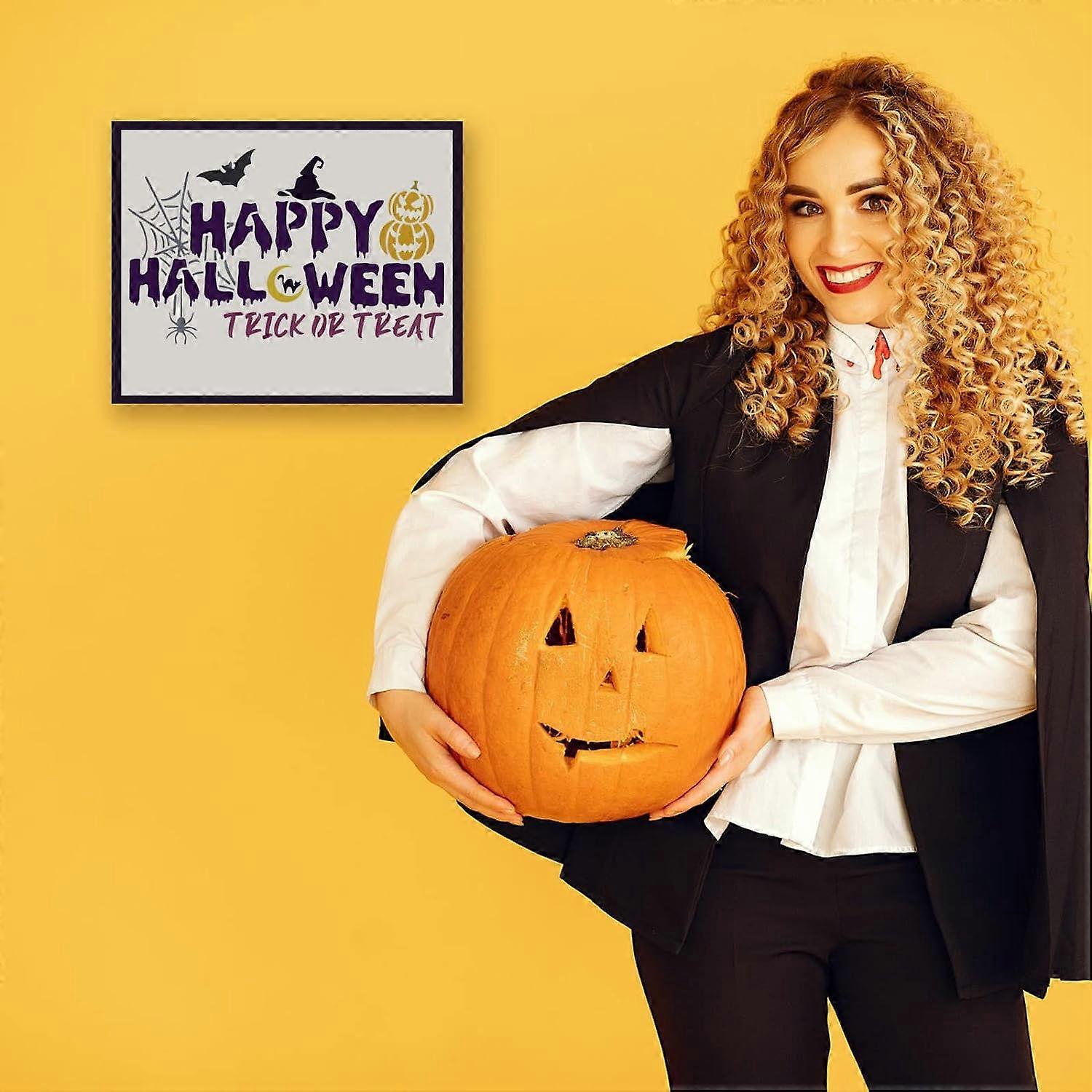 Happy Halloween Wicked Stencil Trick Or Treat Reusable Mylar Stencil Template for Painting ...