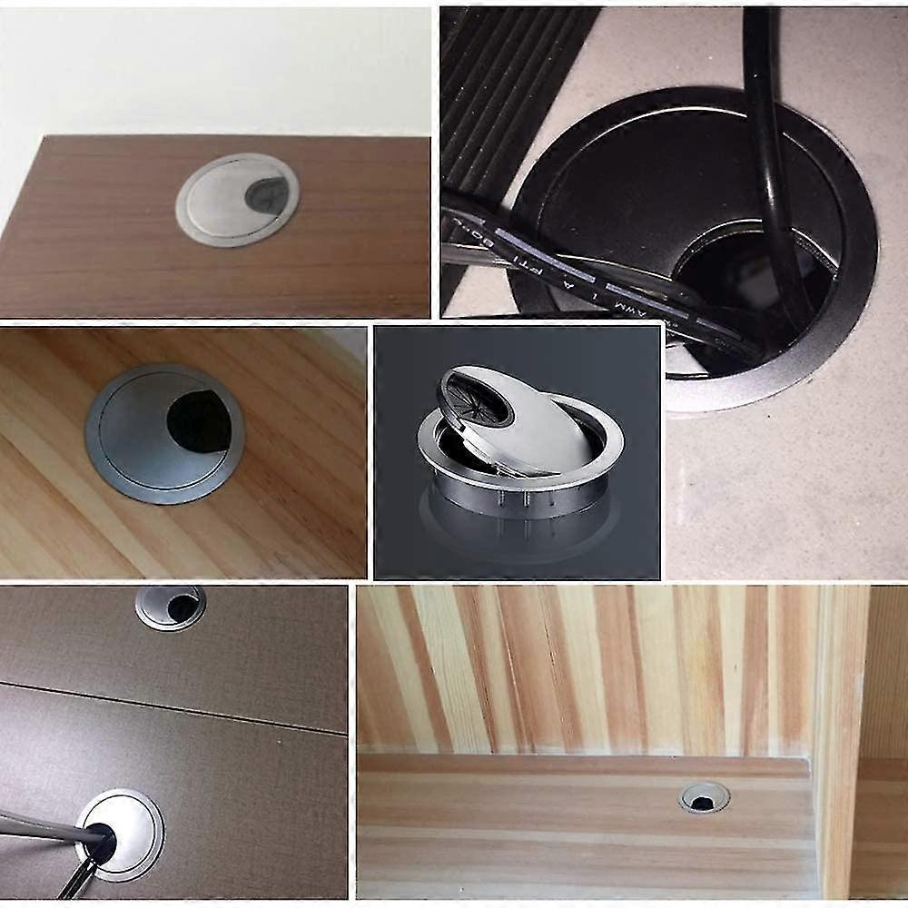 Computer Grommet 60mm, 4pcs Metal Cable Grommet, Desk Table Grommet ...